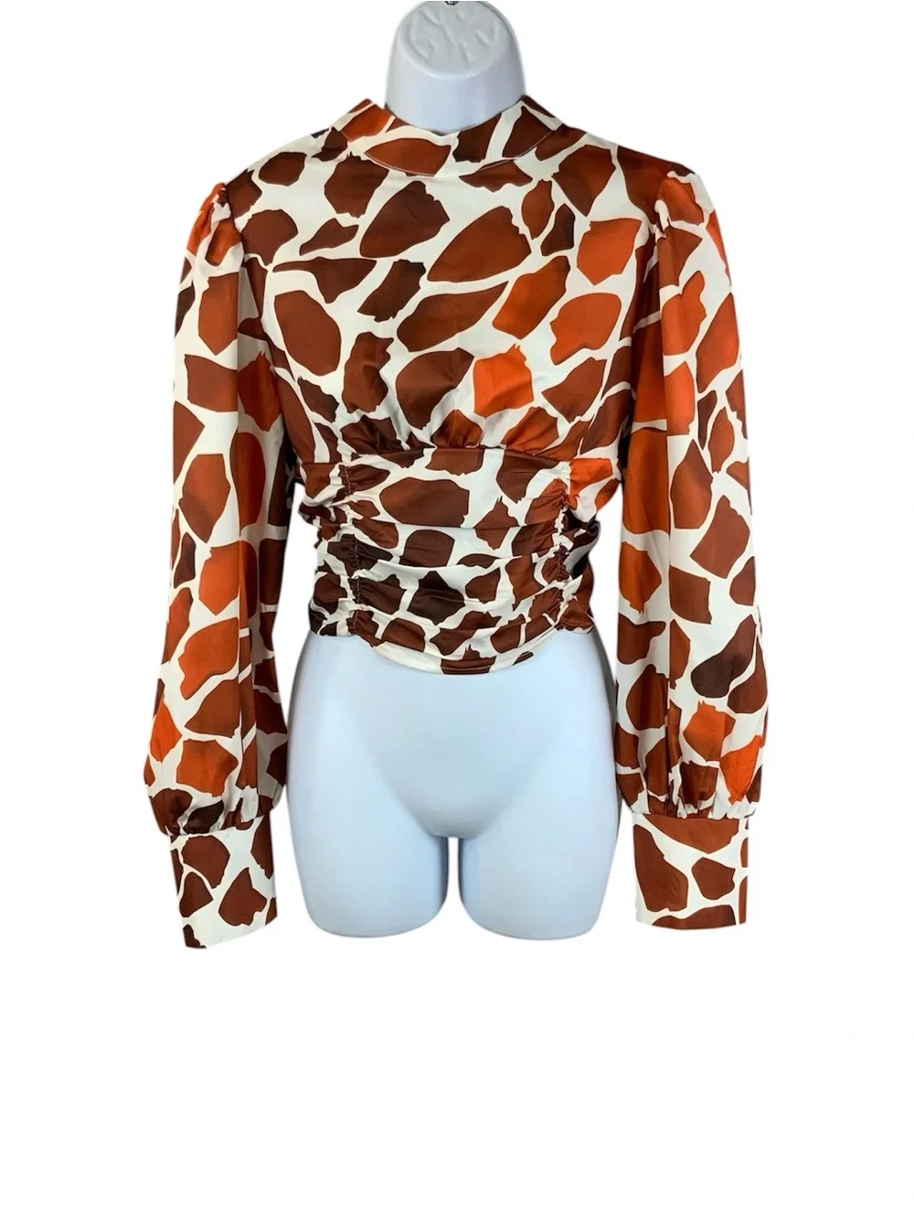 SHEIN | Tops | Shein Rustwhite Leopard Print Cropped Blouse | Poshmark